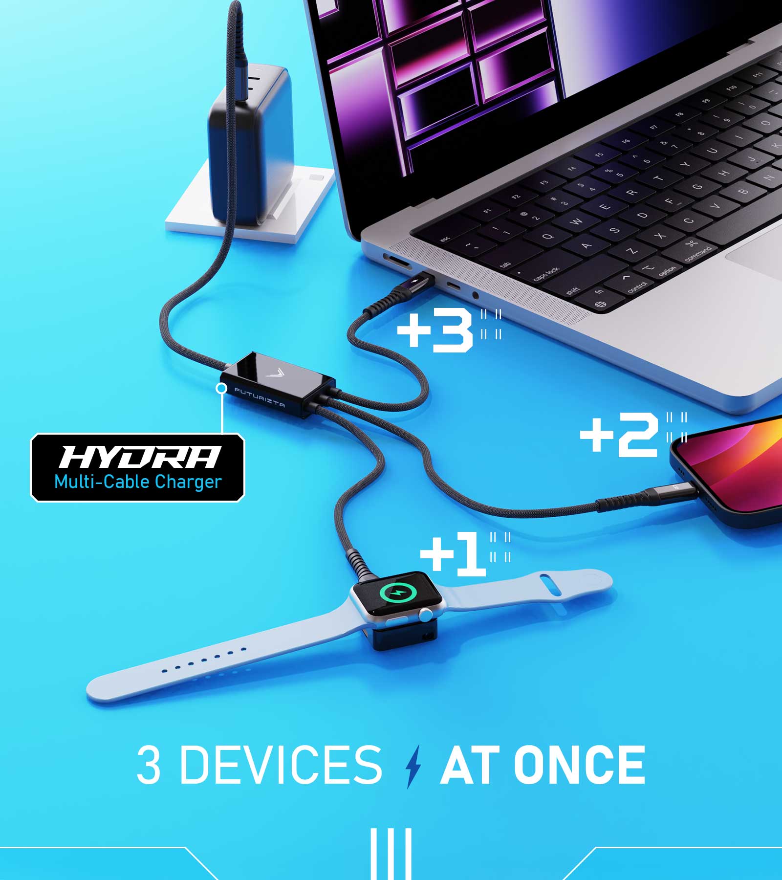 Hydra 100W Triple Type-C Multi Cable – Futurizta Tech Malaysia Sdn. Bhd.