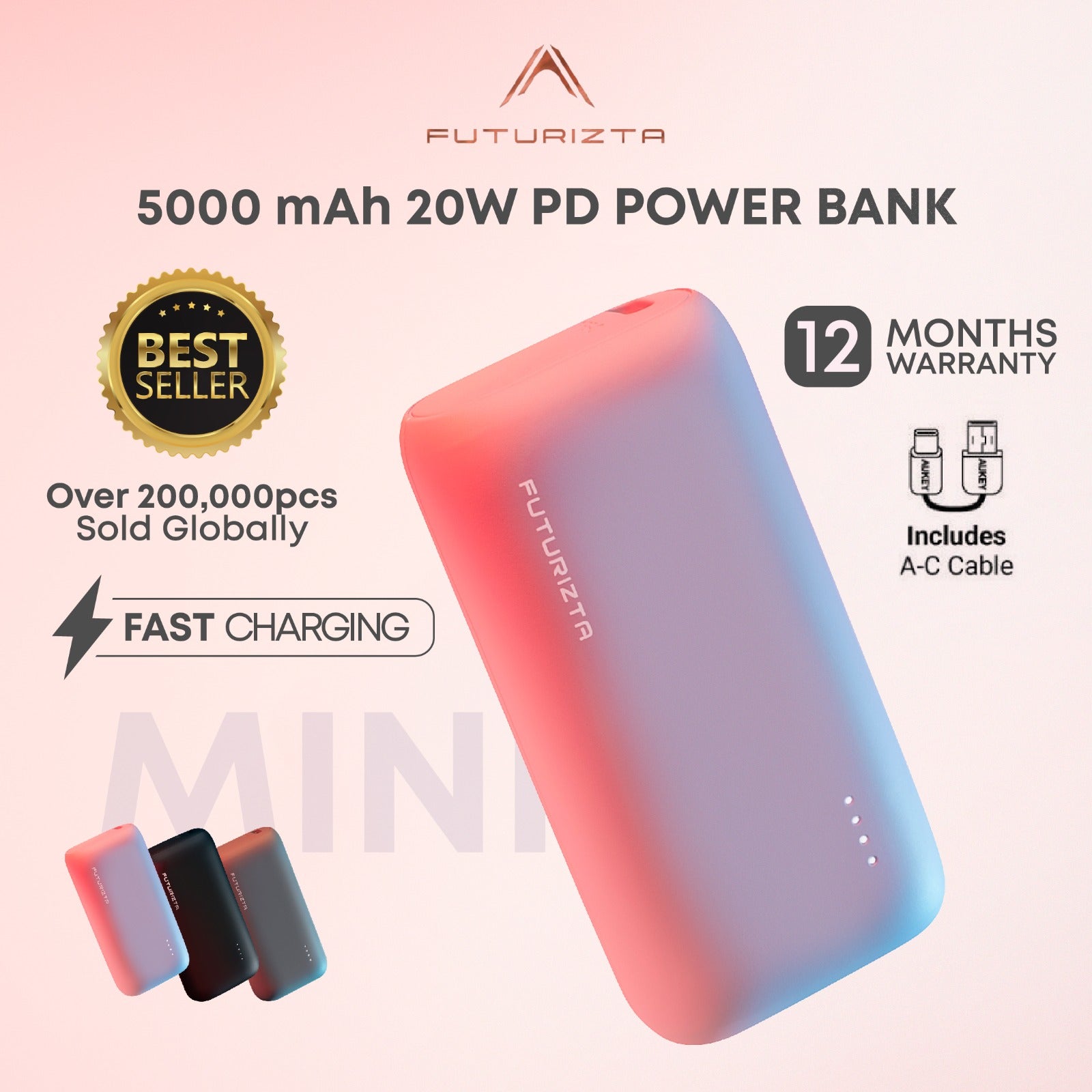 Futurizta Tech - Pixy Mini Compact Travel Power Bank – Futurizta Tech MY